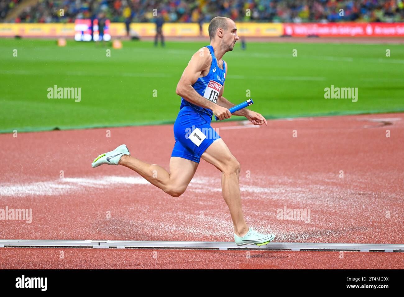 Davide Re (Italy). 4x400 relay final. European Championships Munich ...