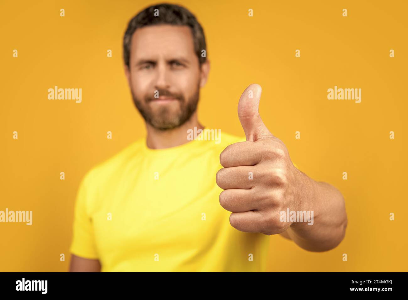 selective focus photo of man approve with thumb up. man approve ...