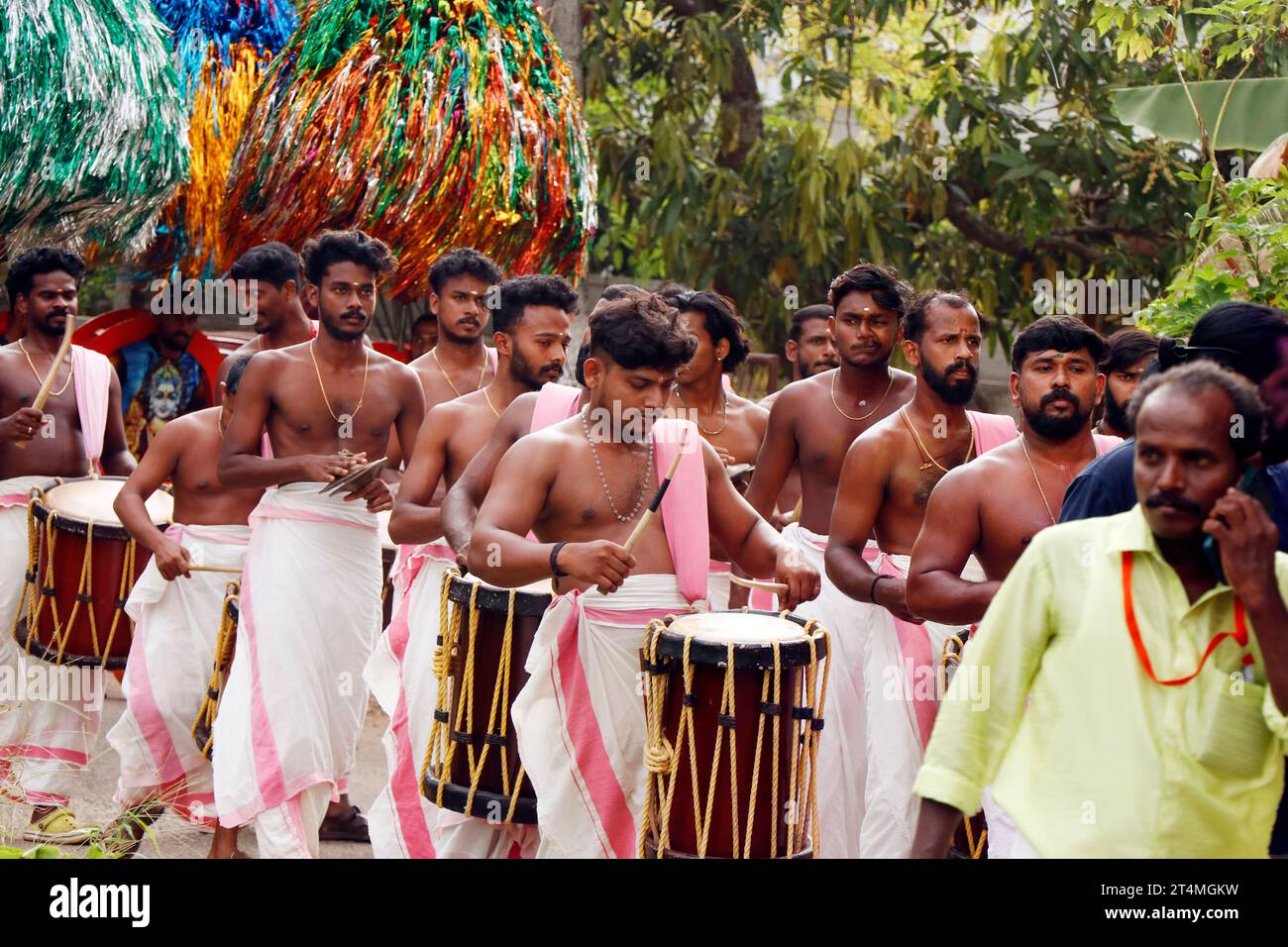 Kerala, India - April 2, 2023 indian Men Play Traditional Percussion ...