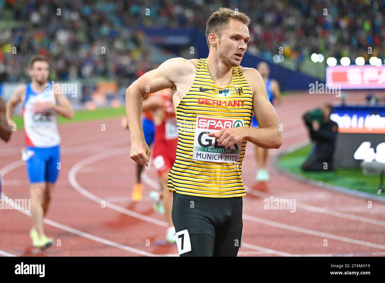 Marvin Schlegel (Germany). 4x400 relay final. European Championships ...