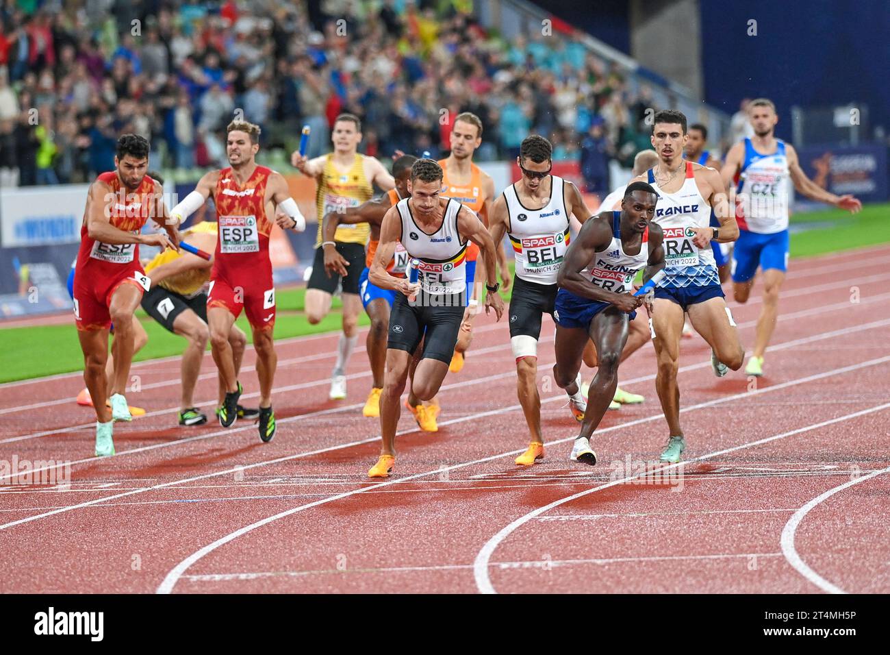 Men's 4x400 metres relay final. European Championships Munich 2022 ...