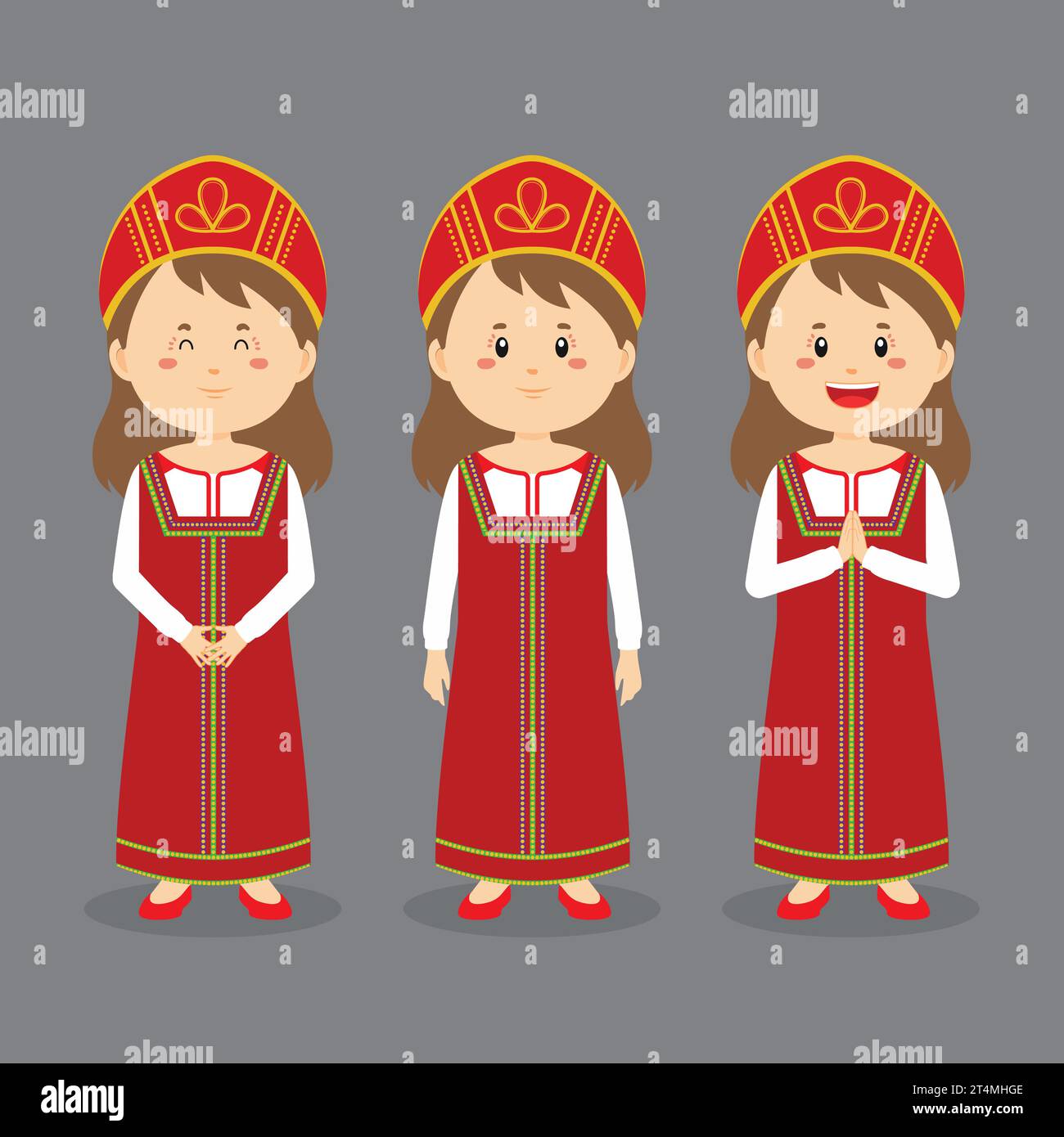 Russian girl traditional dress Stock Vector Images - Alamy