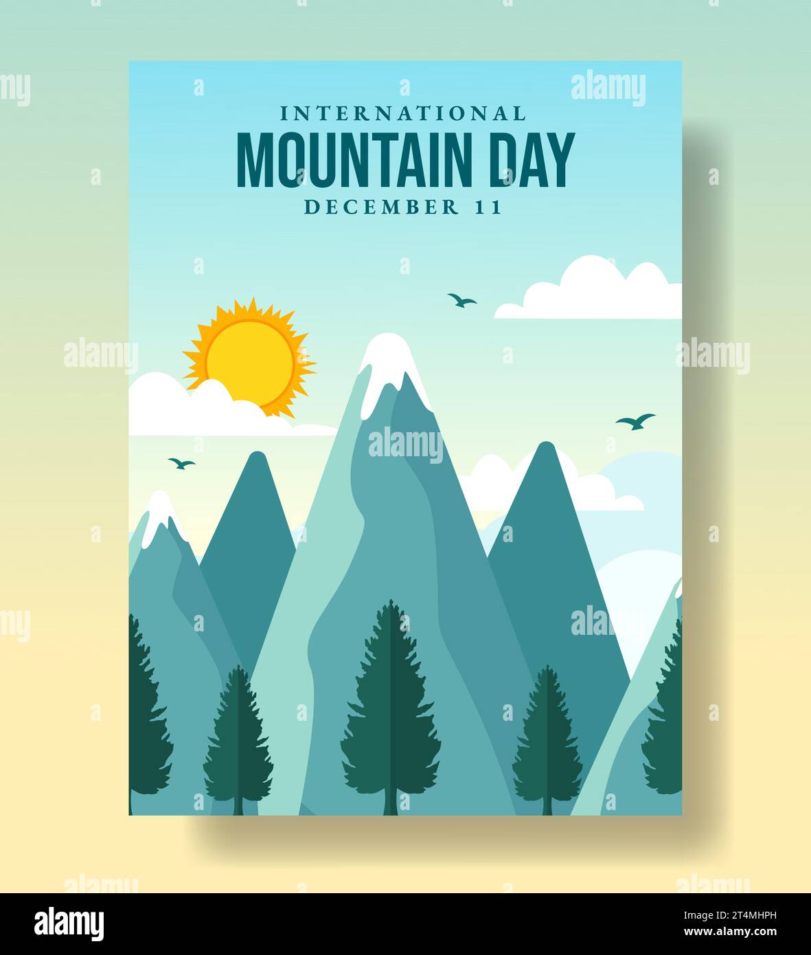 International Mountain Day Vertical Poster Flat Cartoon Hand Drawn ...