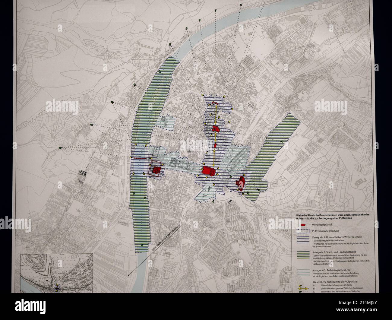 Trier, Germany. 25th Oct, 2023. A map shows the World Heritage sites ...