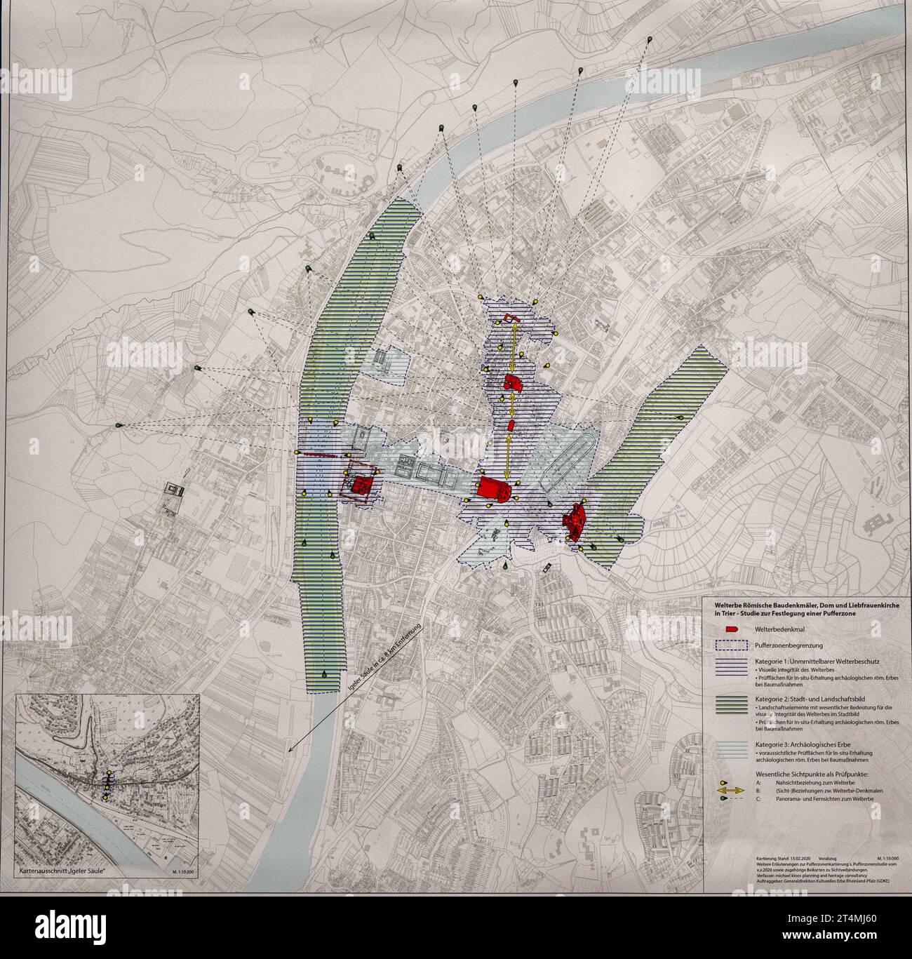 Trier, Germany. 25th Oct, 2023. A map shows the World Heritage sites ...