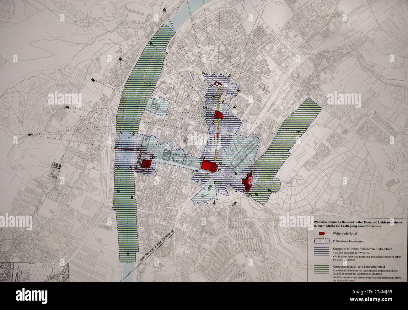 Trier, Germany. 25th Oct, 2023. A map shows the World Heritage sites ...