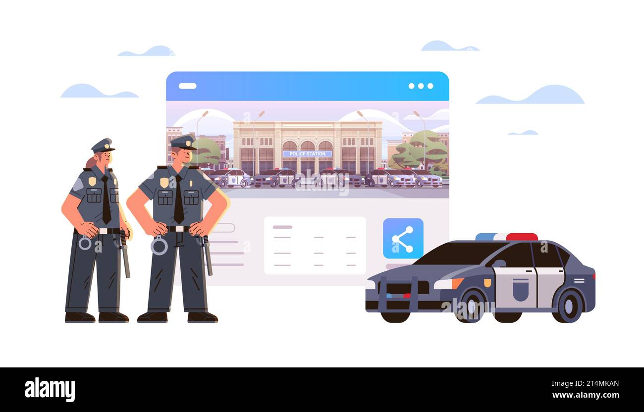 Two police officers together Stock Vector Images - Alamy