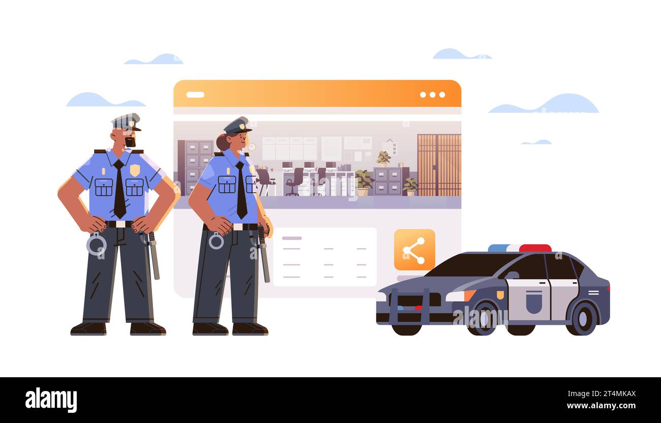 African american men in car and police Stock Vector Images - Alamy