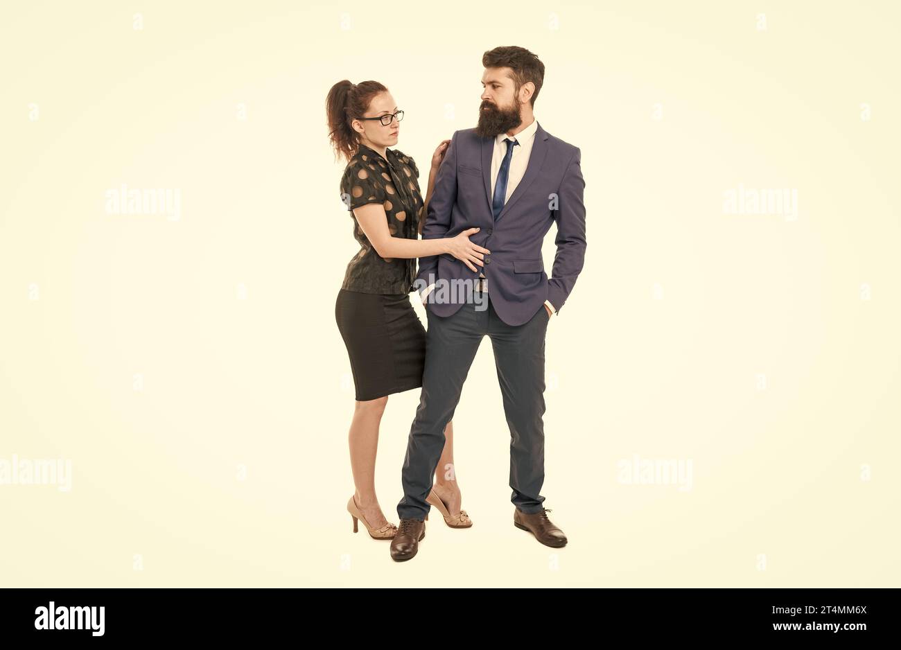 Formal and stylish. Stylish business professionals. Couple in office ...