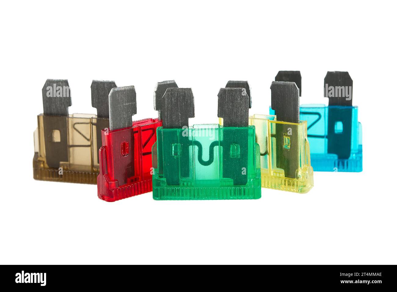 Car fuses with open circuit used to protect the wiring and electrical ...