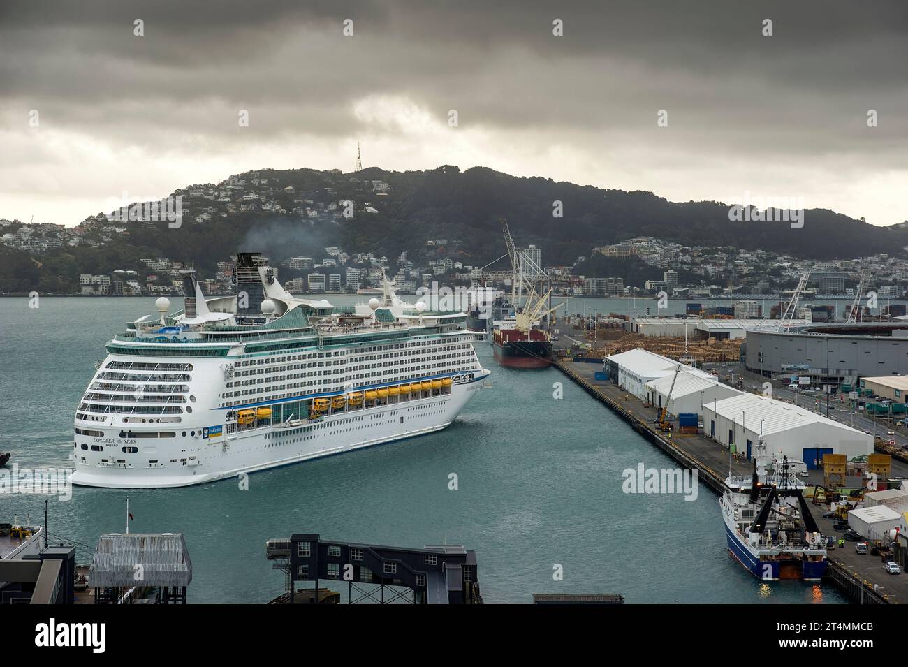 Cruise ship Explorer of the Seas berths at the Port of Wellington, New ...