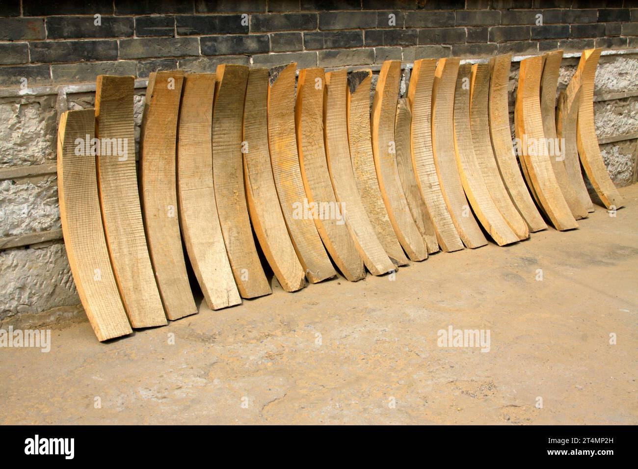 Curved wood in drying Stock Photo - Alamy