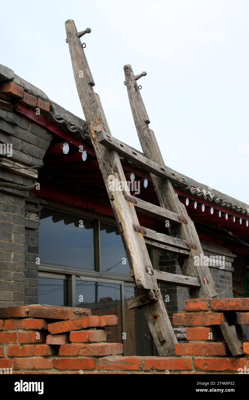 debris ladder in the farmyard Stock Photo - Alamy
