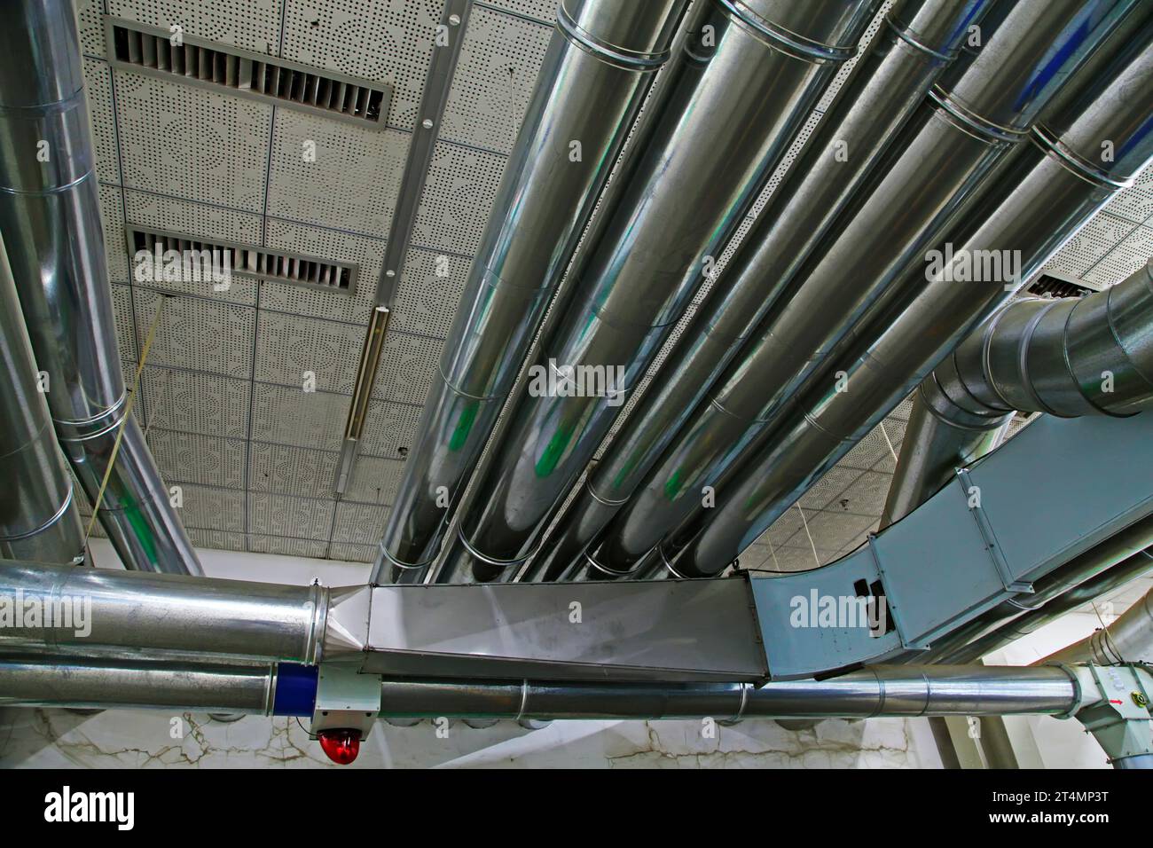 Stainless steel pipe in the factory, closeup of photo Stock Photo - Alamy