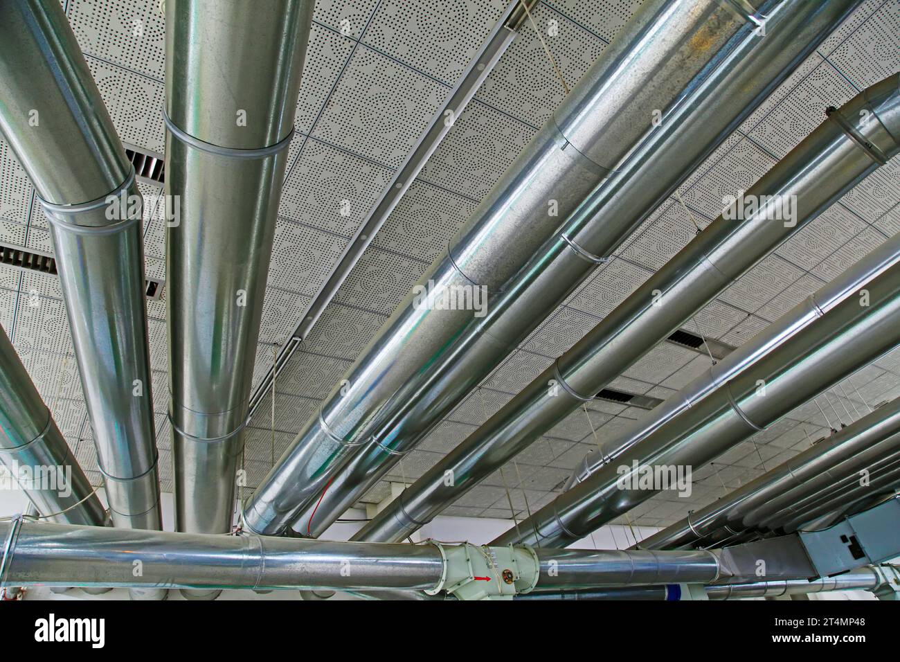 Stainless steel pipe in the factory, closeup of photo Stock Photo - Alamy