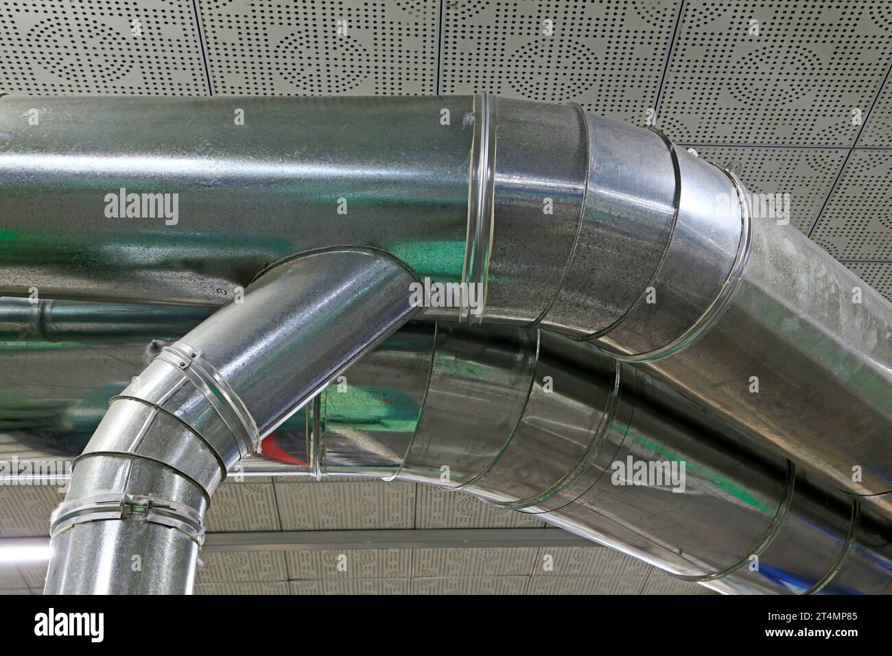 Stainless steel pipe in the factory, closeup of photo Stock Photo - Alamy