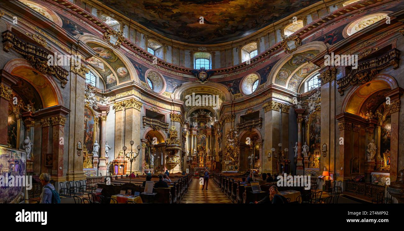 Vienna, Austria. Interior of Peterskirche or St. Peter's Church ...