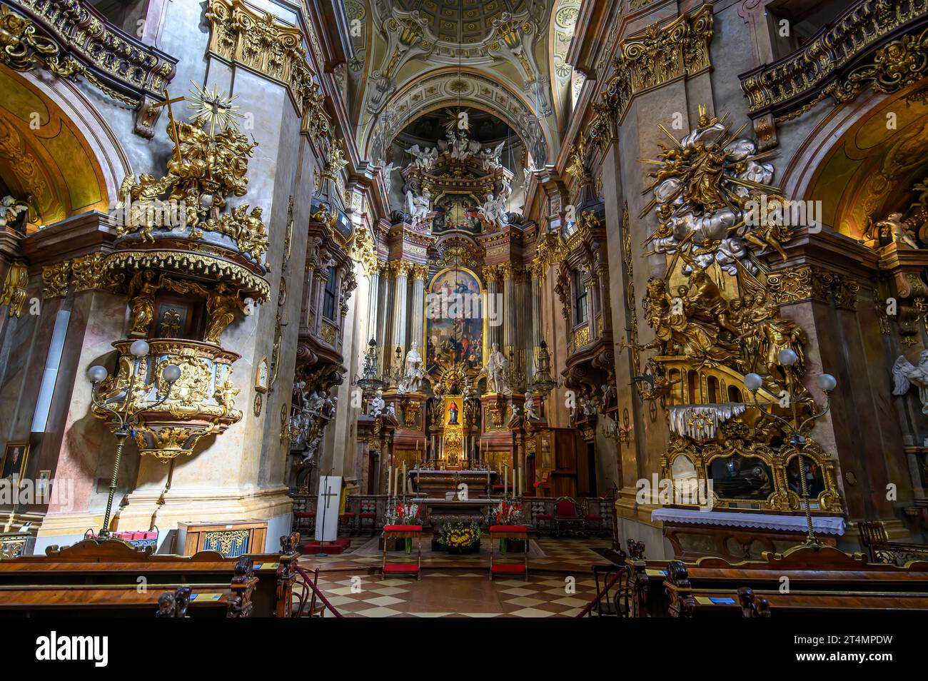 Vienna, Austria. Interior of Peterskirche or St. Peter's Church ...