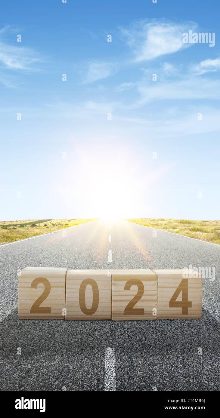 Street of 2024. The way to 2024. Happy New Year 2024 Stock Photo - Alamy
