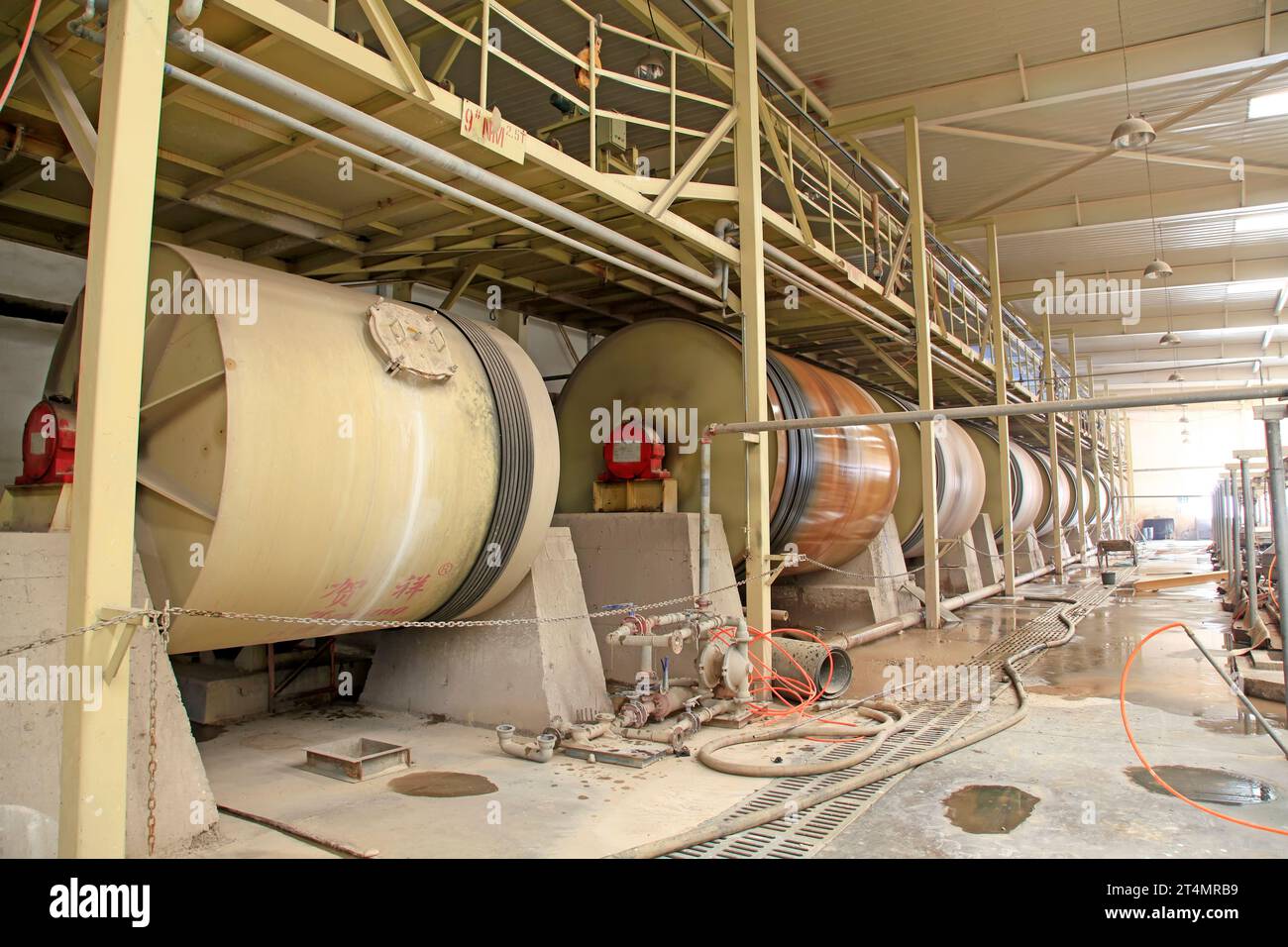 Raw material tank in a production workshop, closeup of photo Stock ...