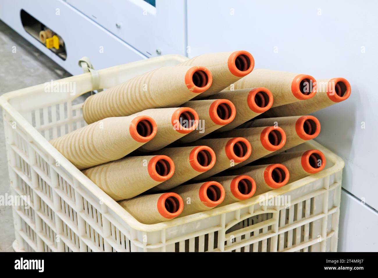 plastic material spindles rollers, closeup of photo Stock Photo - Alamy