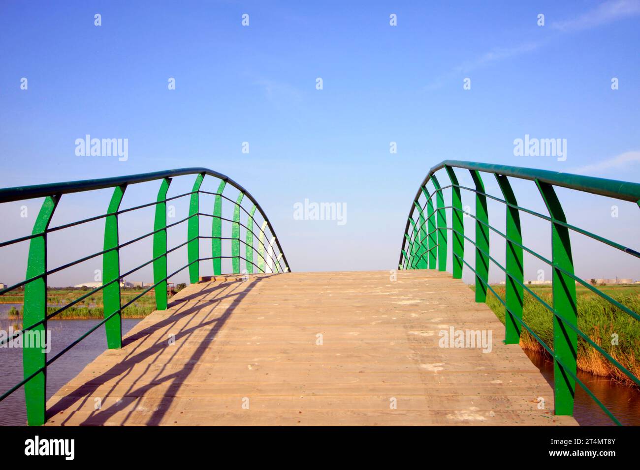 Green iron bridge railings Stock Photo - Alamy