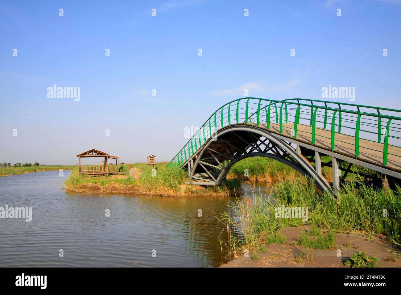 Green iron bridge railings Stock Photo - Alamy