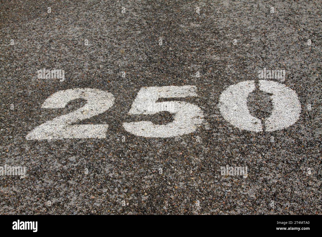 Numbers on the asphalt road Stock Photo - Alamy