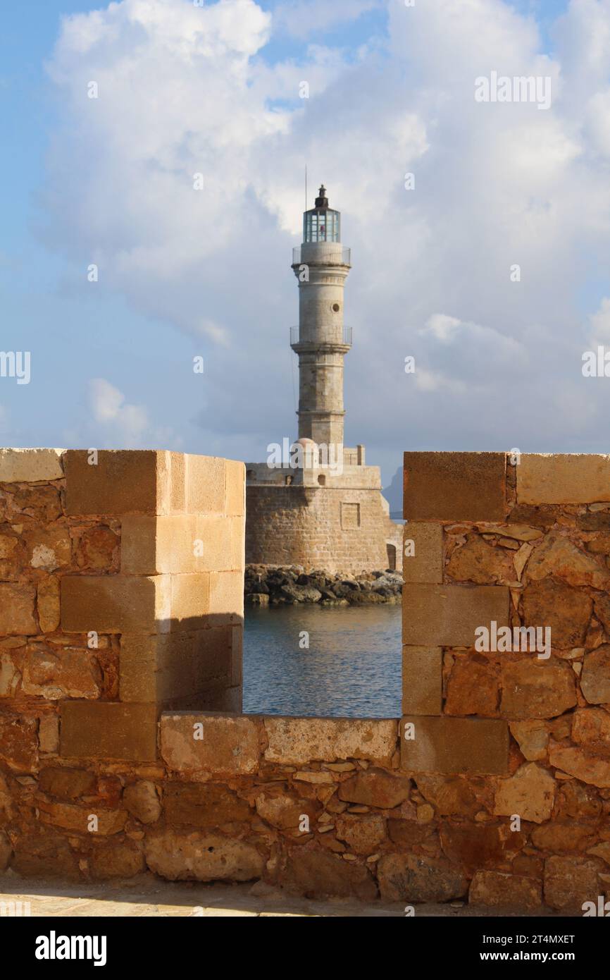 The Lighthouse of Chania from the Fortress of Firkas Crete, Greece ...