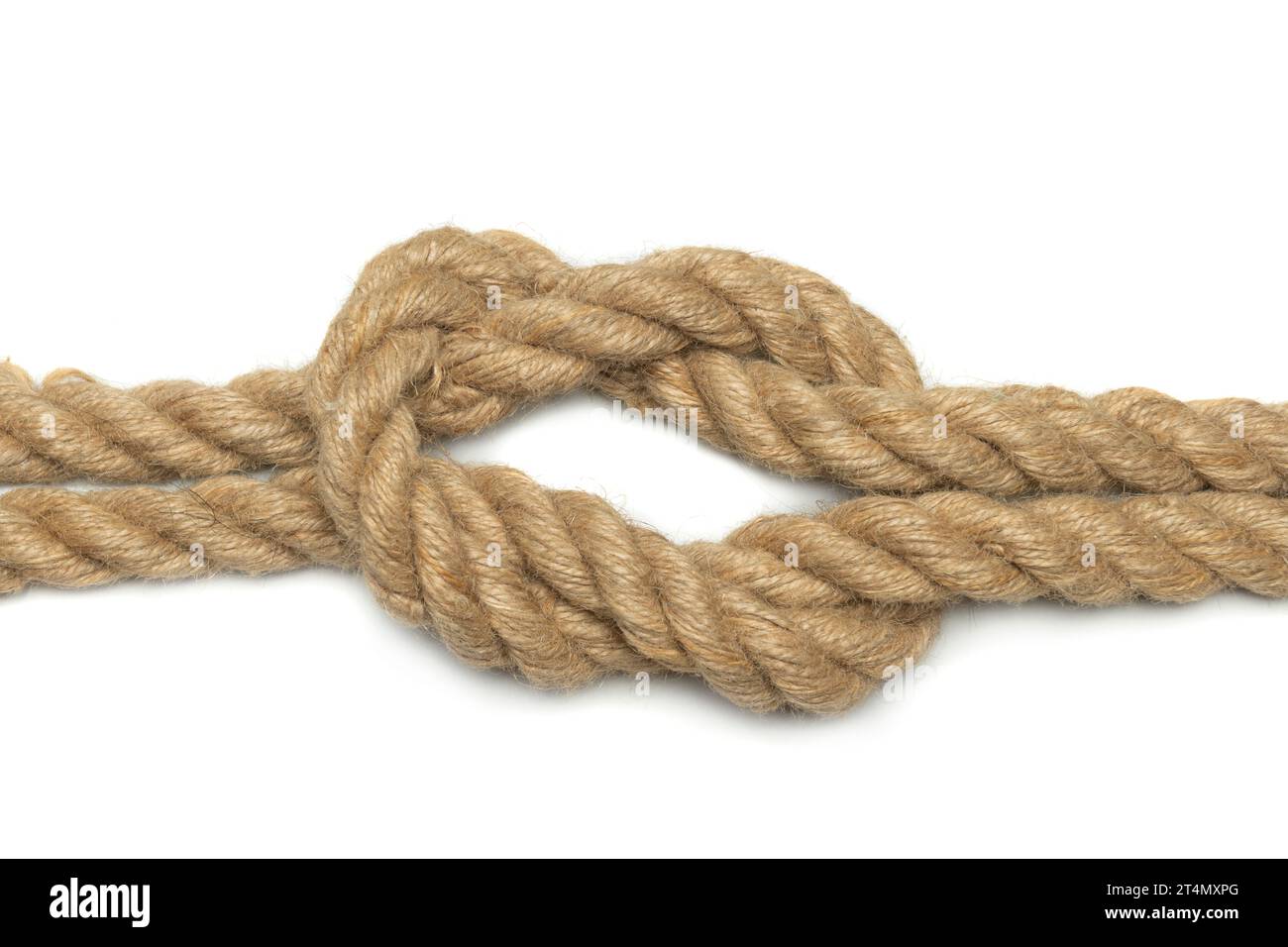 Coiled rope knot isolated over a white background Stock Photo - Alamy