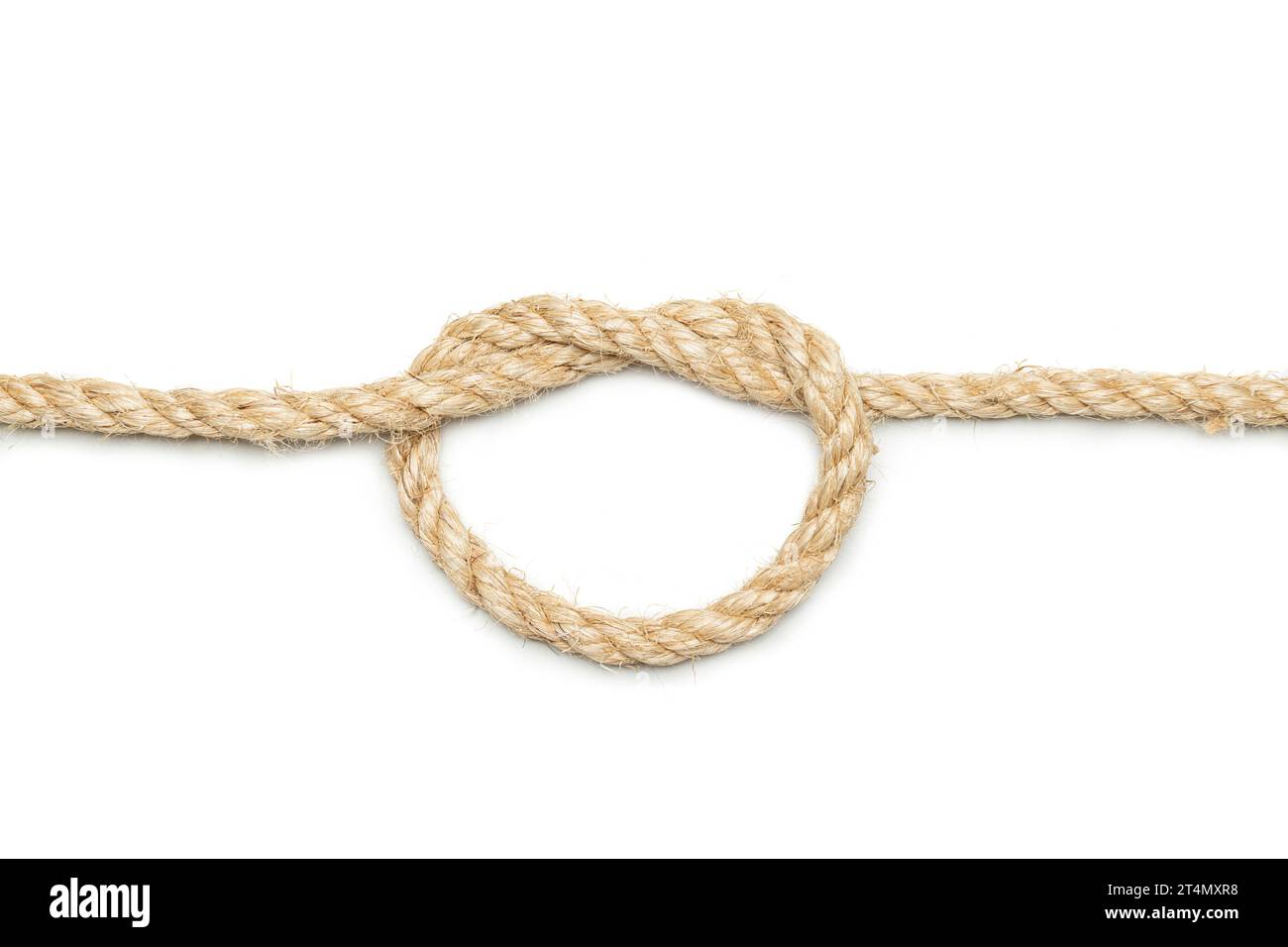 Coiled rope knot isolated over a white background Stock Photo - Alamy