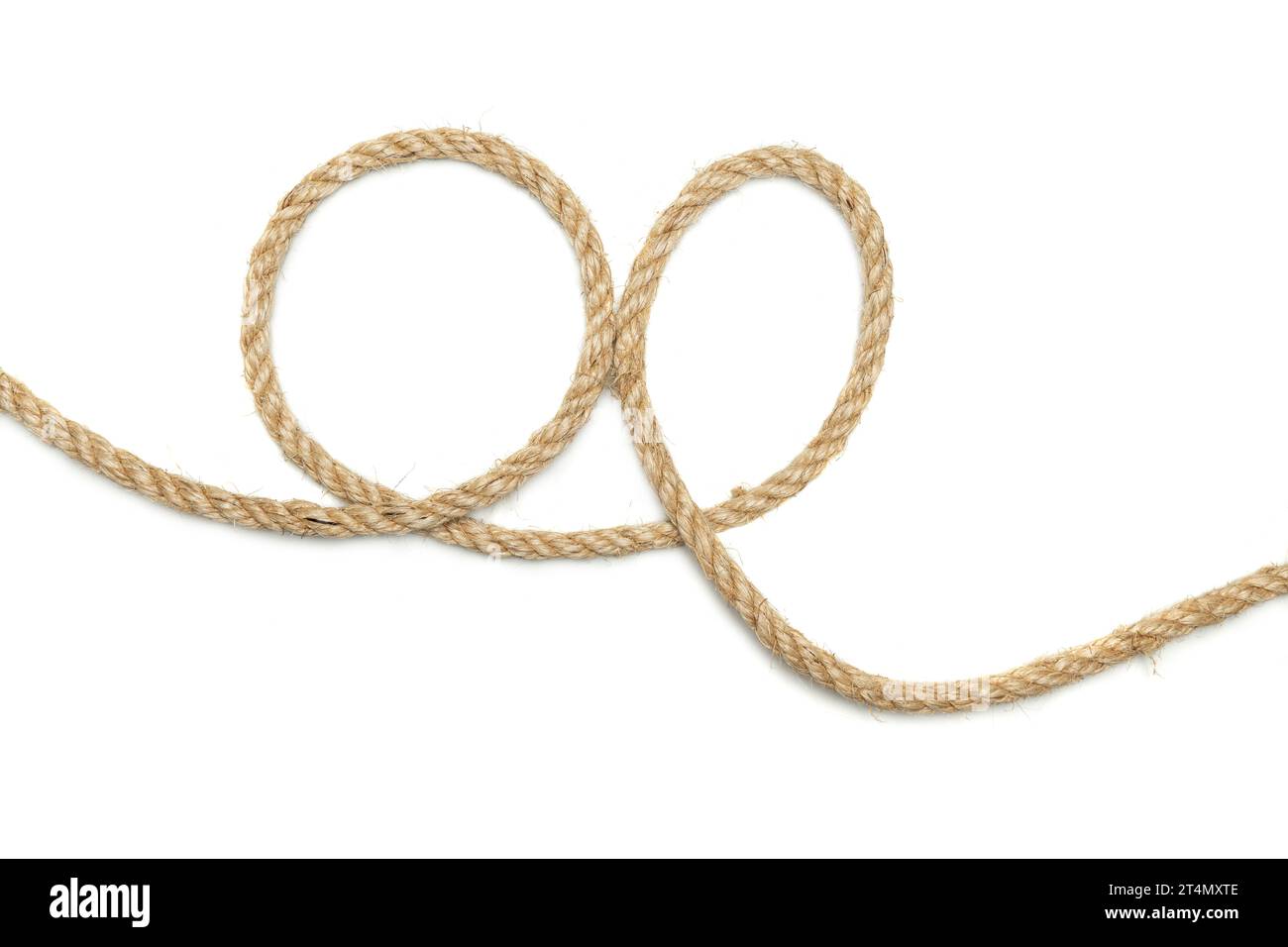 Coiled rope isolated over a white background Stock Photo - Alamy