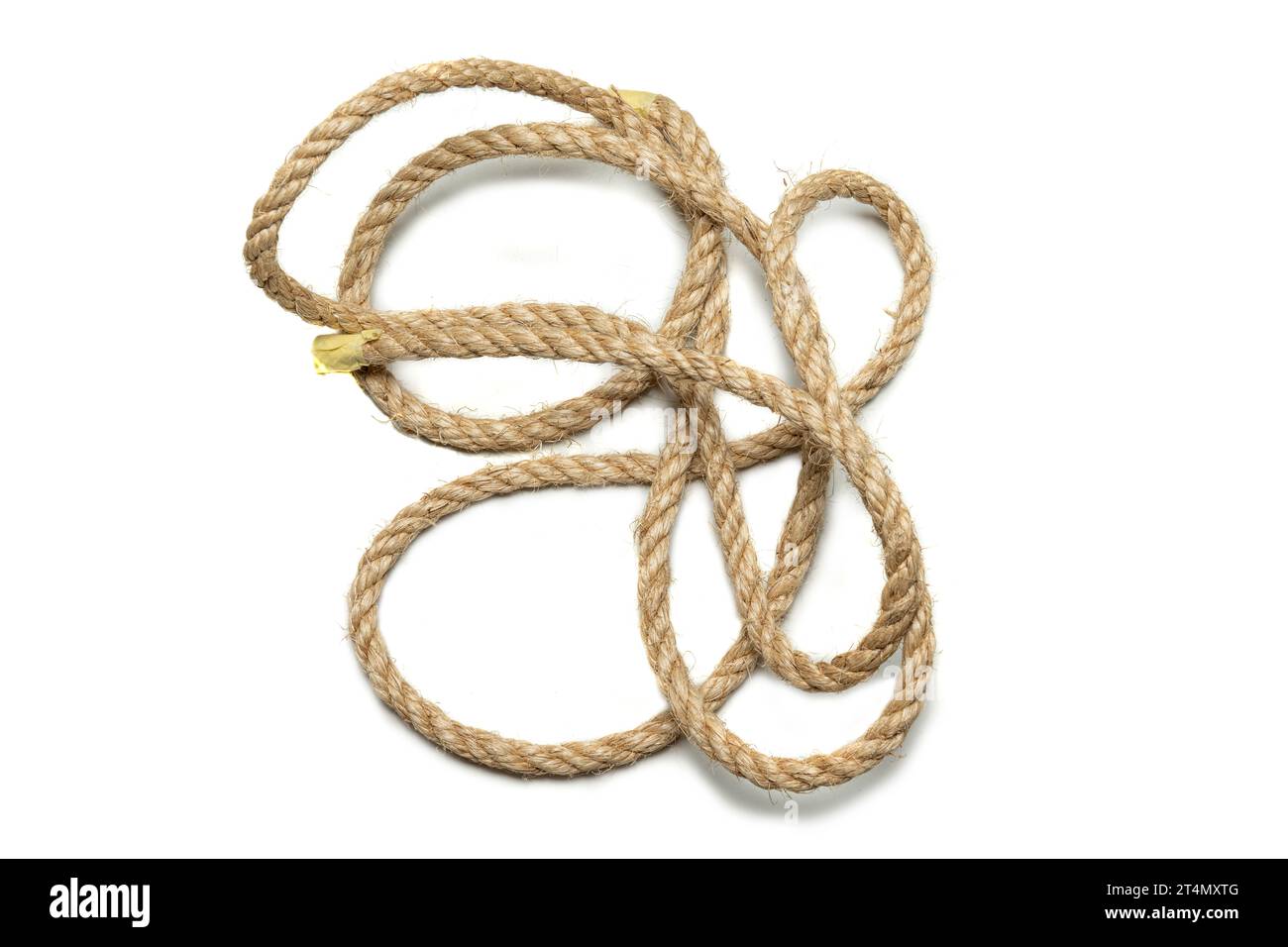 Coiled rope isolated over a white background Stock Photo - Alamy