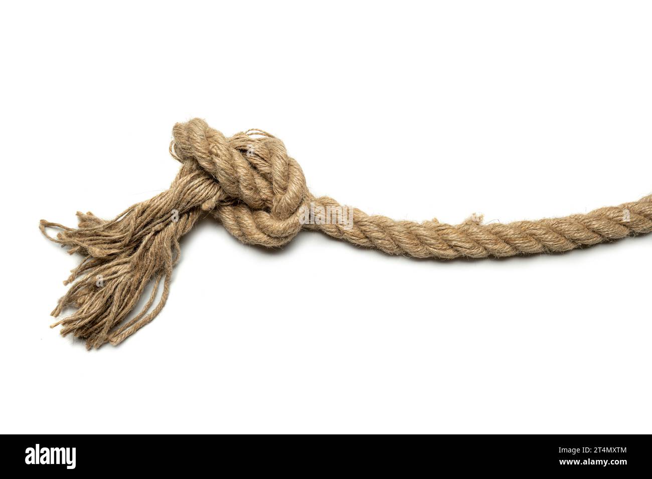 Coiled rope knot isolated over a white background Stock Photo - Alamy