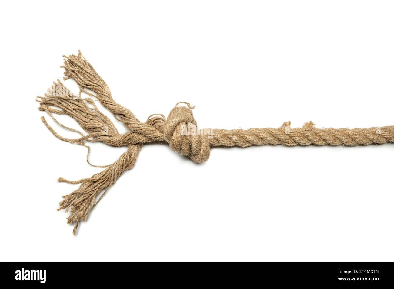Coiled rope knot isolated over a white background Stock Photo - Alamy