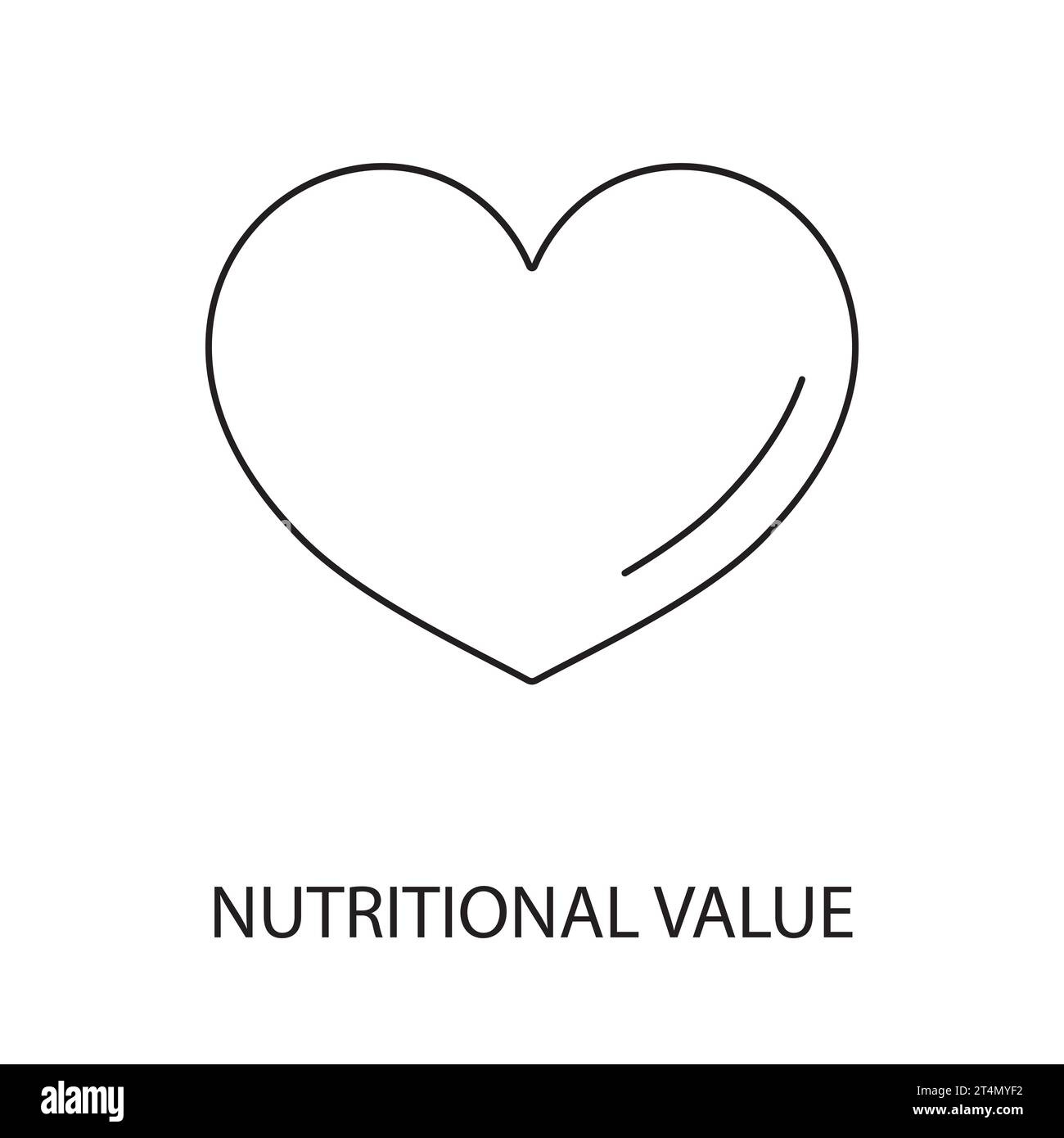 Nutrition facts line icon vector for food packaging, heart illustration ...