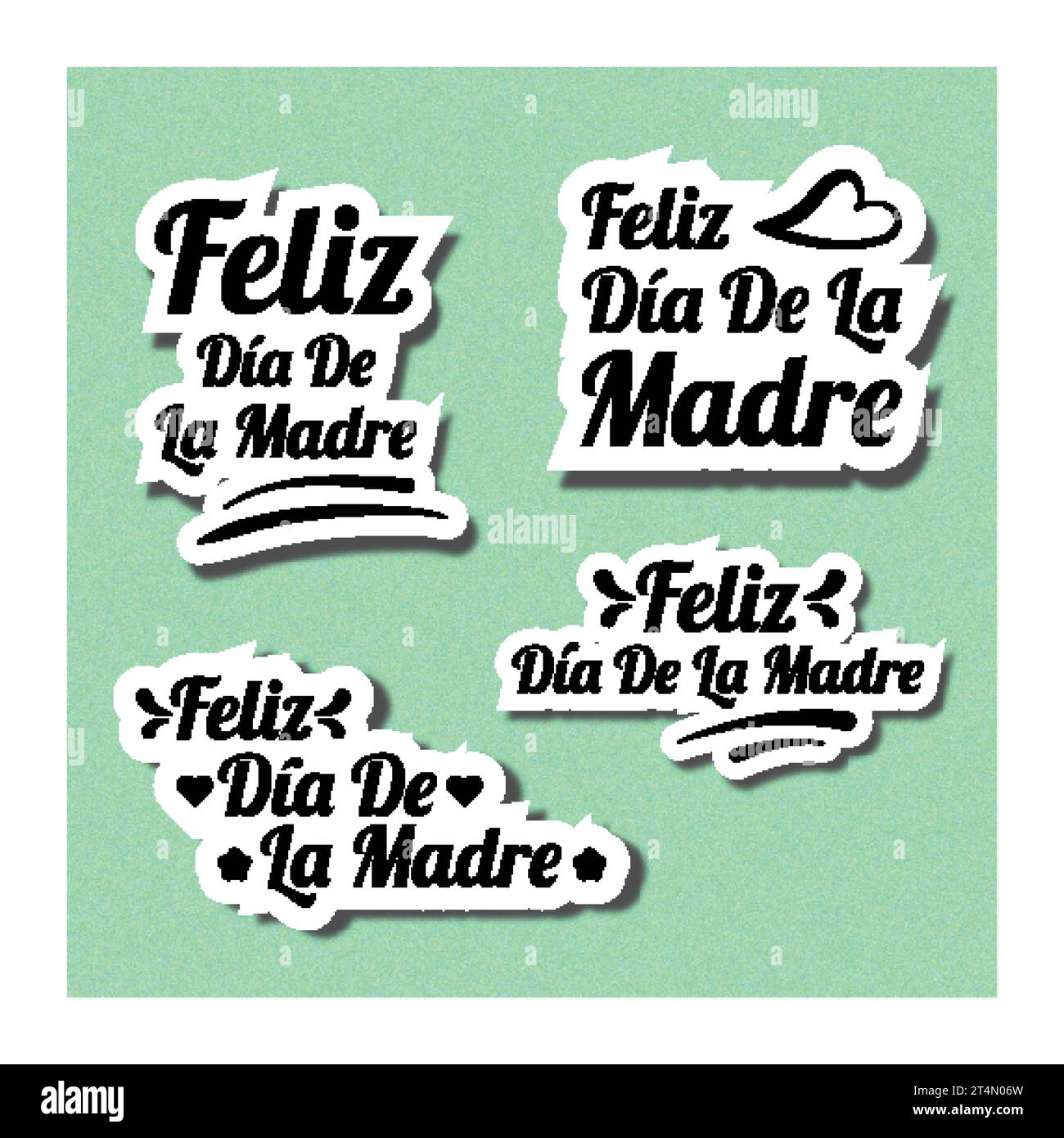 Dia de la madre mothers day lettering stickers Vector Image Stock ...