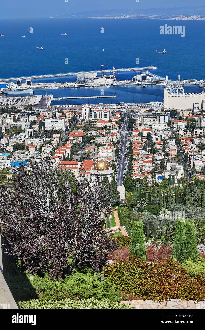 Haifa, Israel - October 22, 2023: Panorama of the Bahai Gardens and ...
