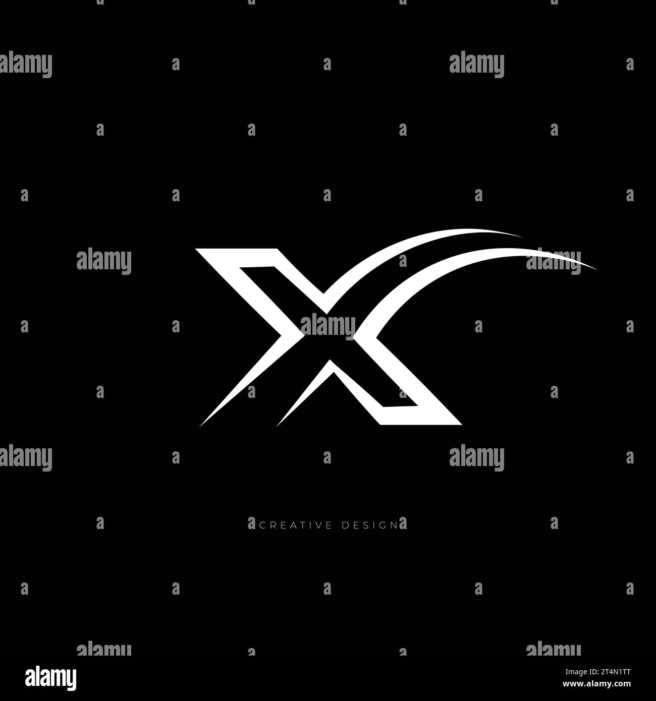 X creative line art style elegant logo Royalty Free Vector Stock Vector ...