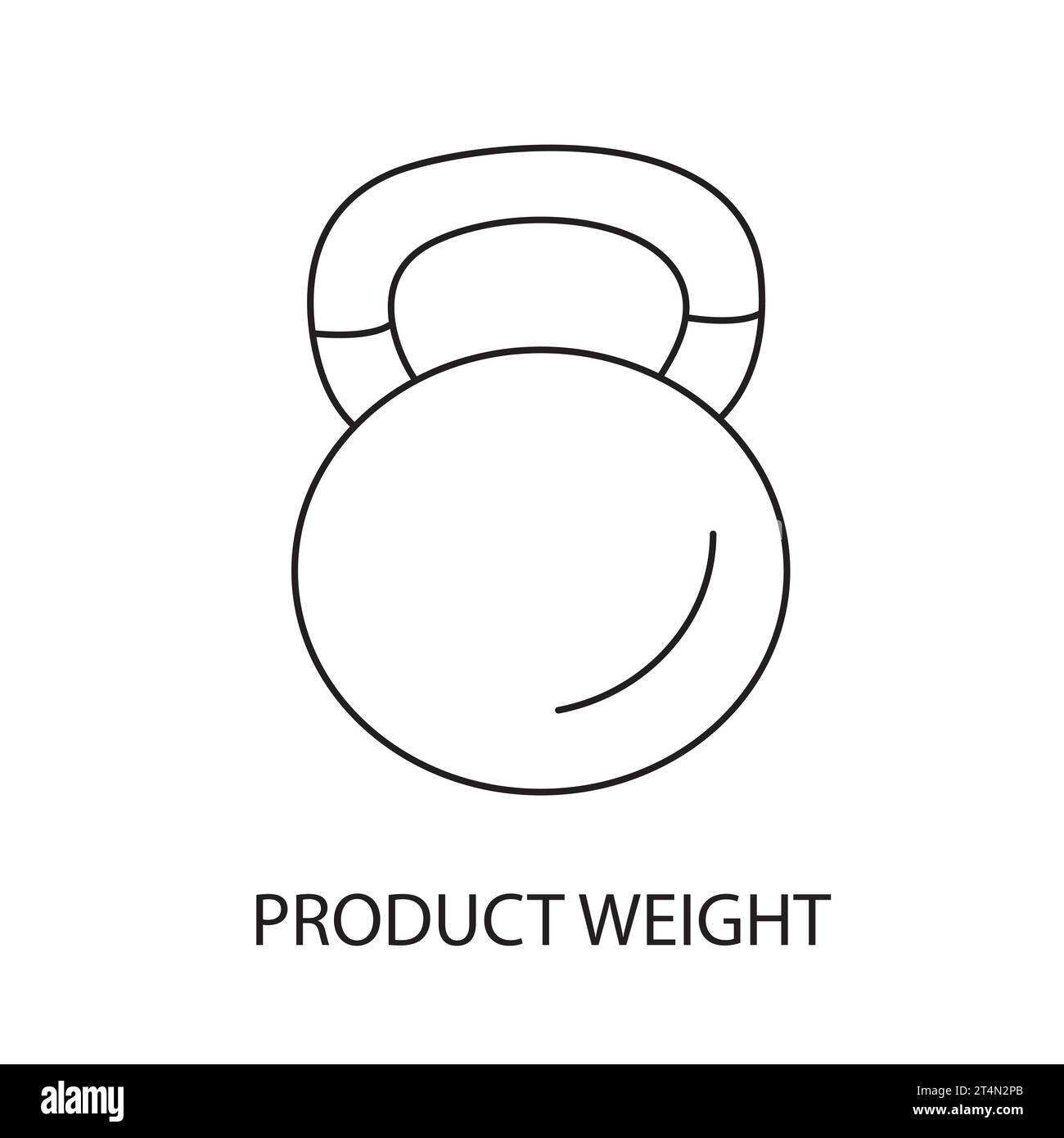 Product weight line icon vector, kettlebell illustration Stock Vector ...