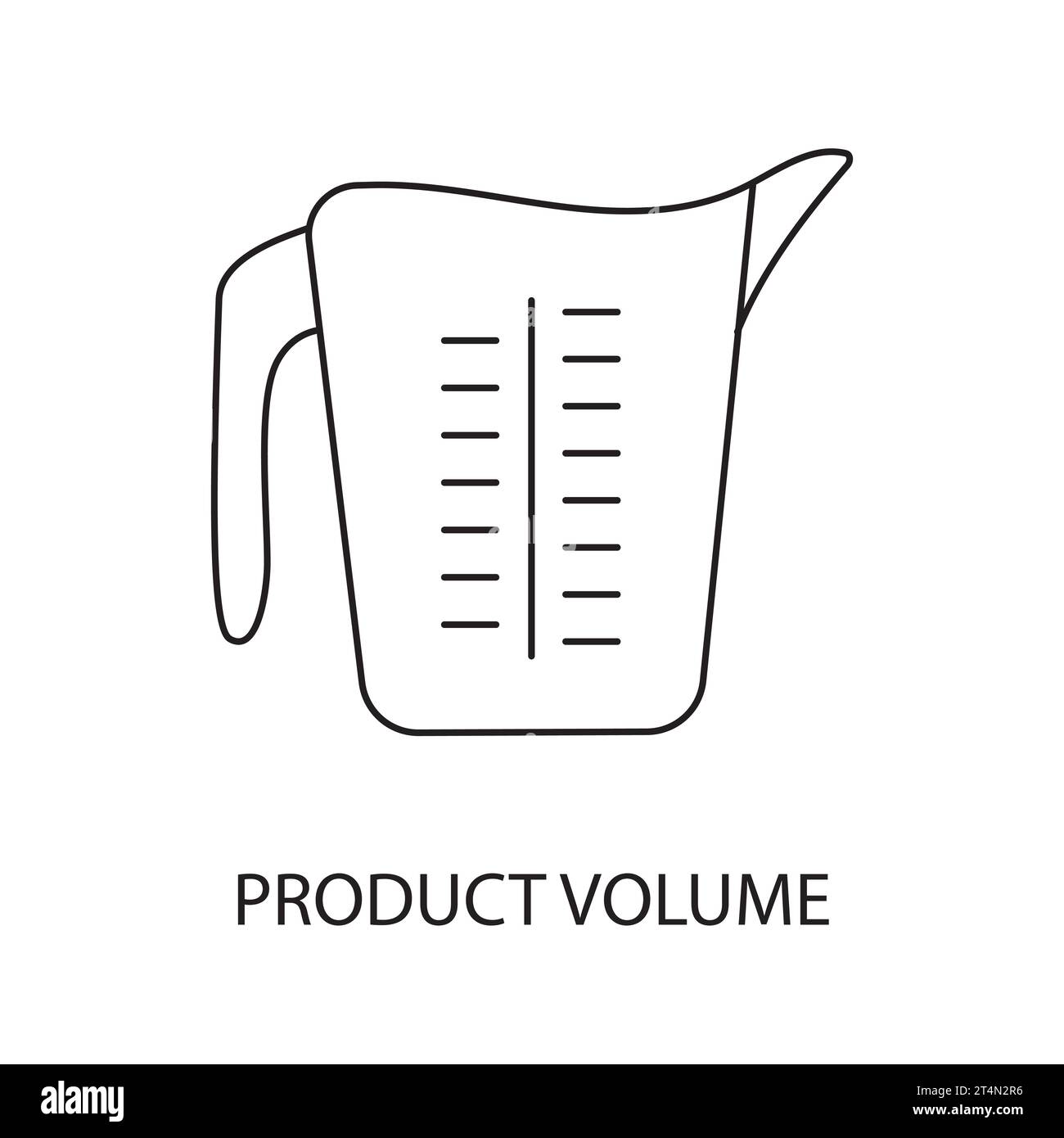 Product volume line icon vector for food packaging, measuring cup Stock ...