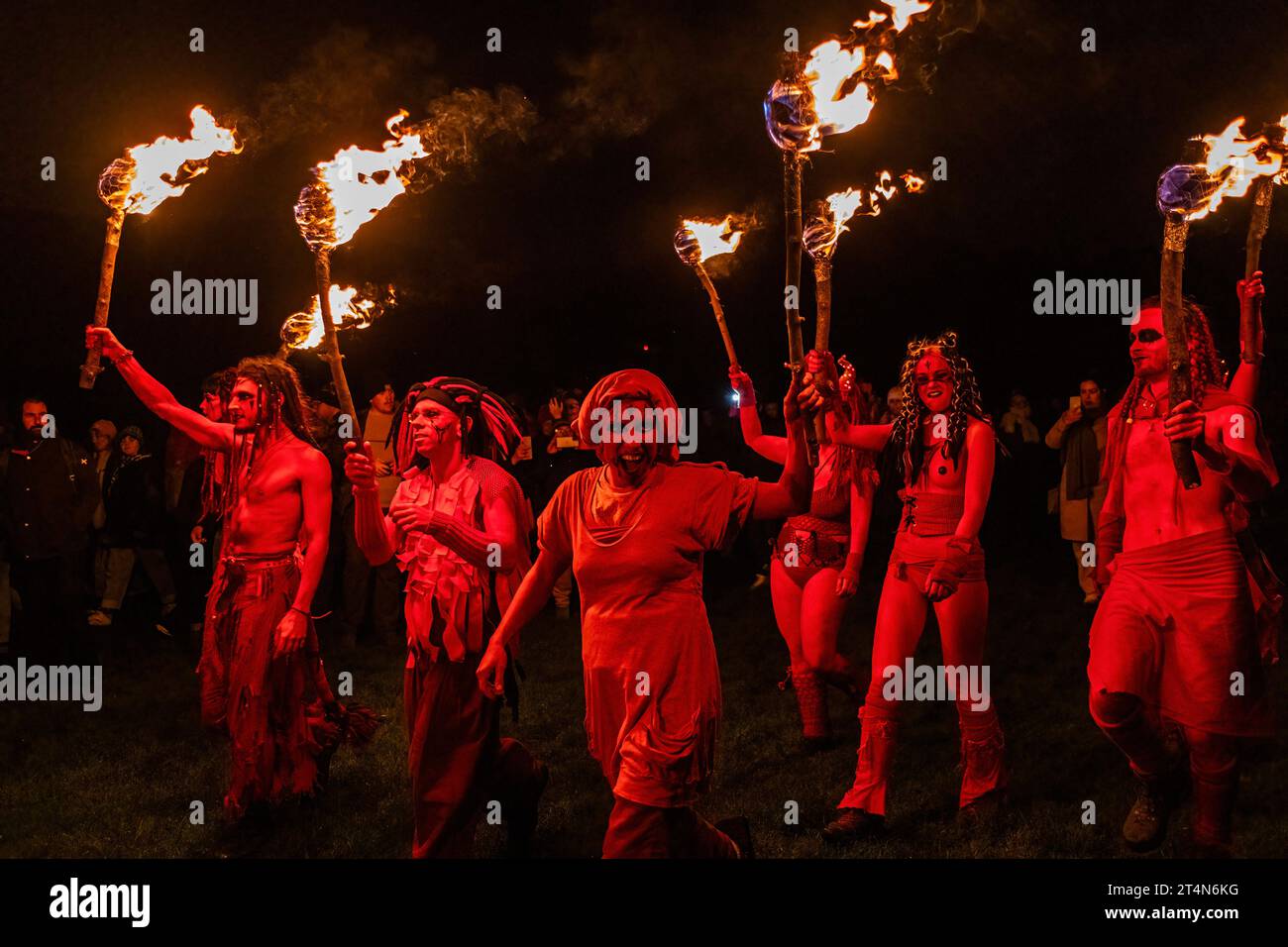 Edinburgh, Scotland. 31/10/2023, Beltane Fire Society performers take ...