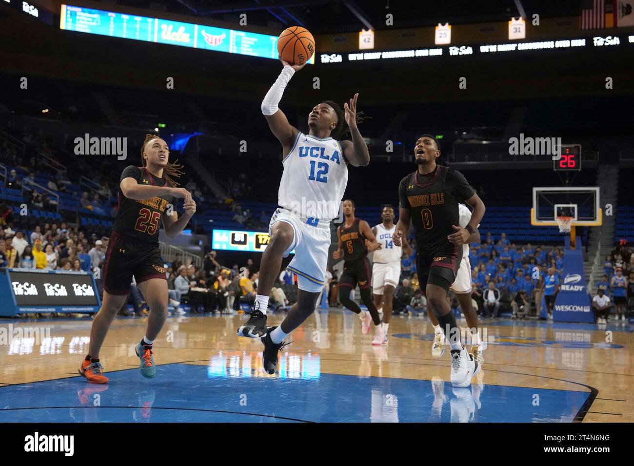UCLA Bruins guard Sebastian Mack (12) shoots the ball against the Cal ...