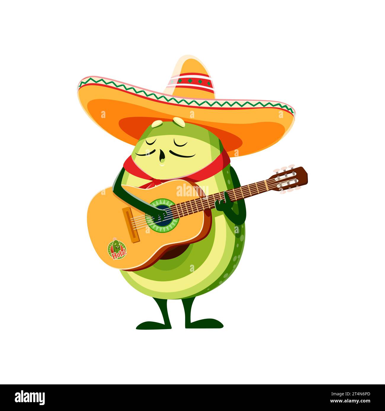 Cartoon kawaii Mexican avocado character. Raw fruit, healthy vegetarian ...