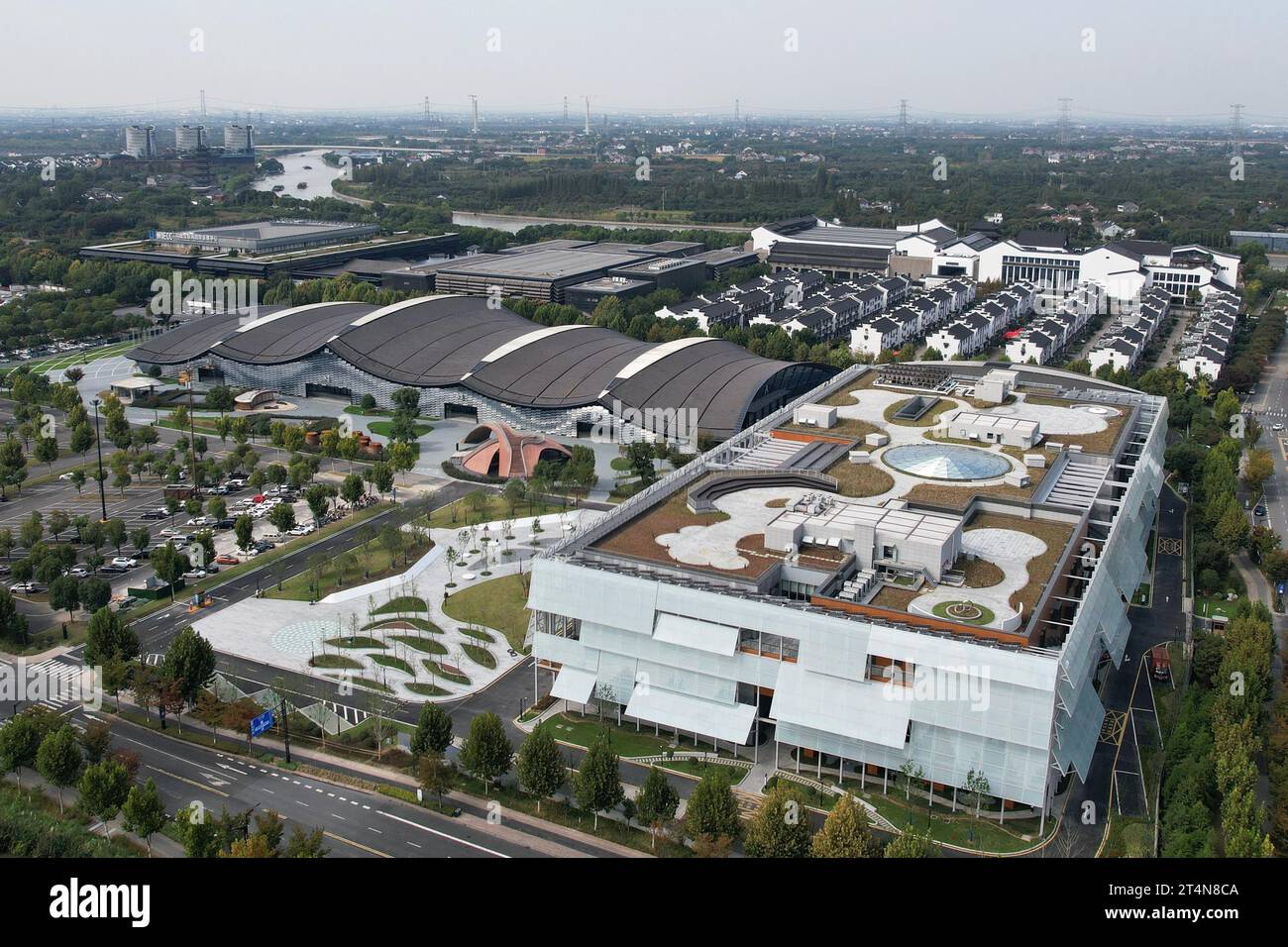 Aerial photo shows the World Internet Science and Technology Museum in ...