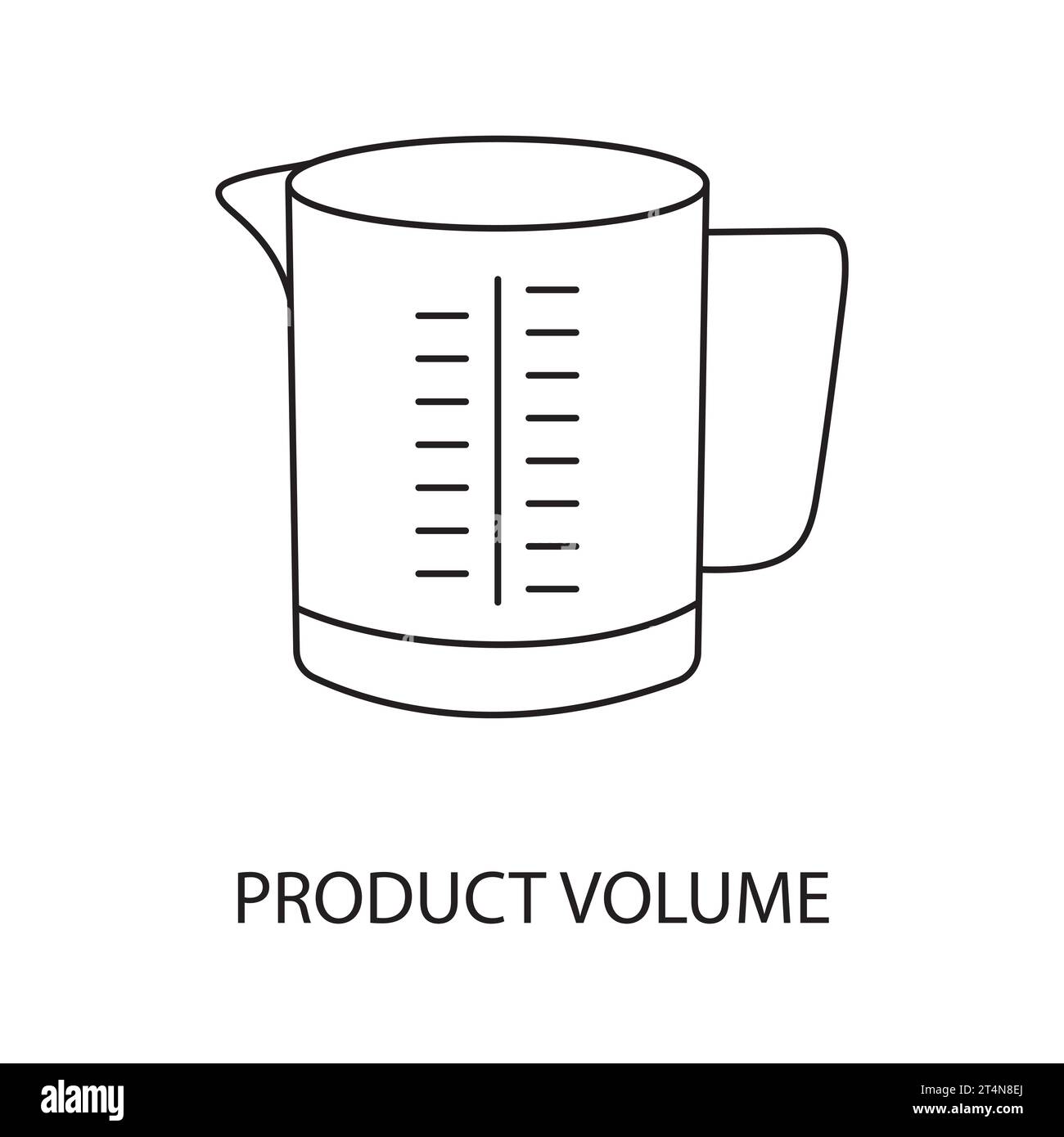 Product volume line icon vector for food packaging, measuring cup Stock ...