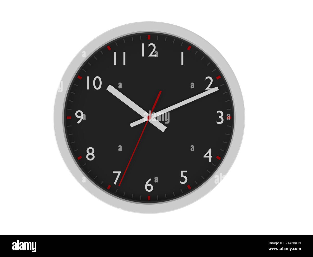 Call clock on a white background with a black dial. 3D illustration ...