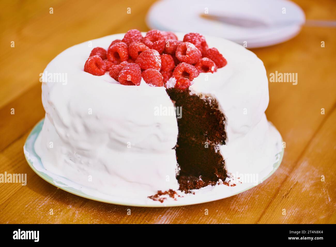 Berries on cloud nine. a delicious chocolate cake with frosting and ...