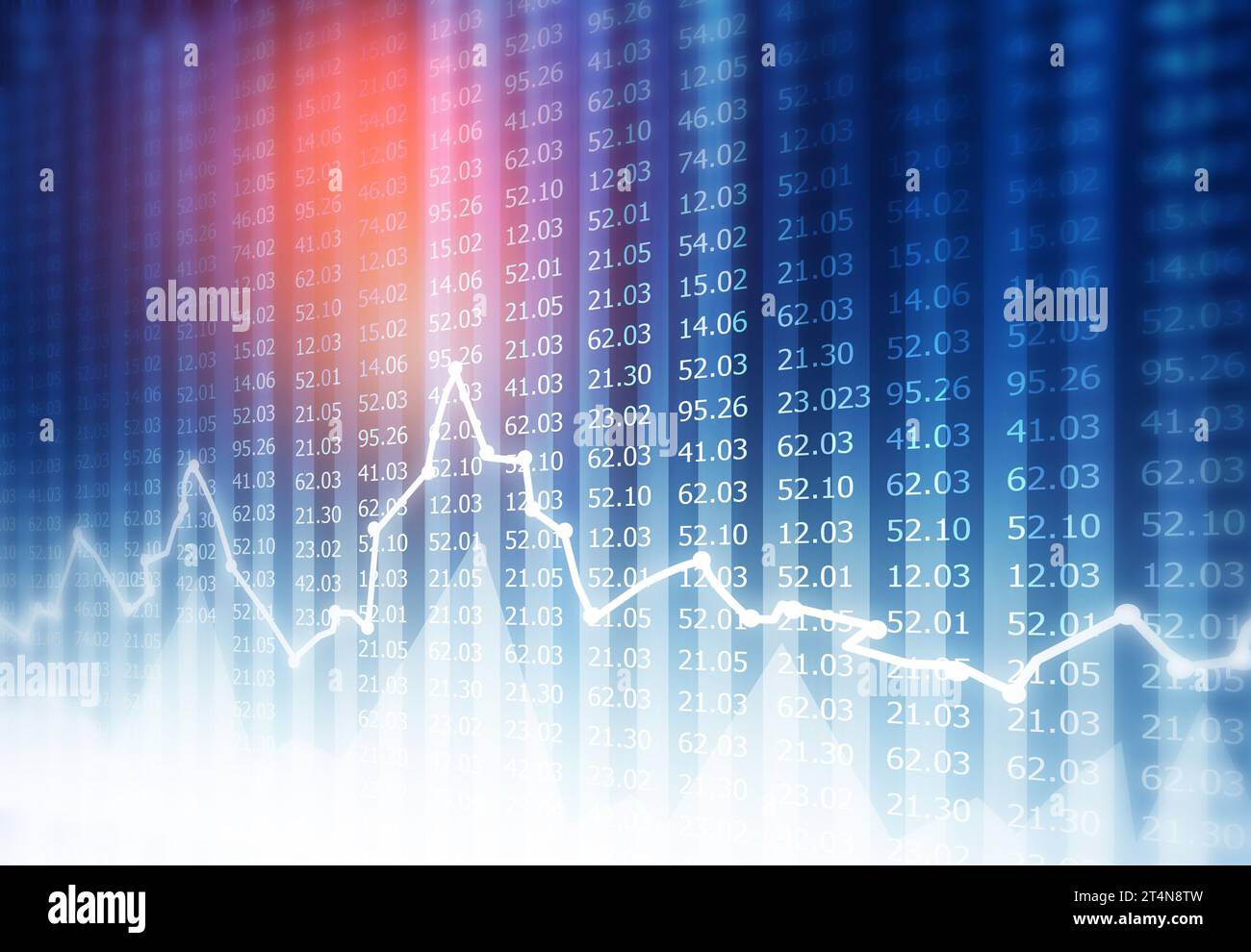 Digital graph chart of stock market and exchange. 3d illustration Stock ...