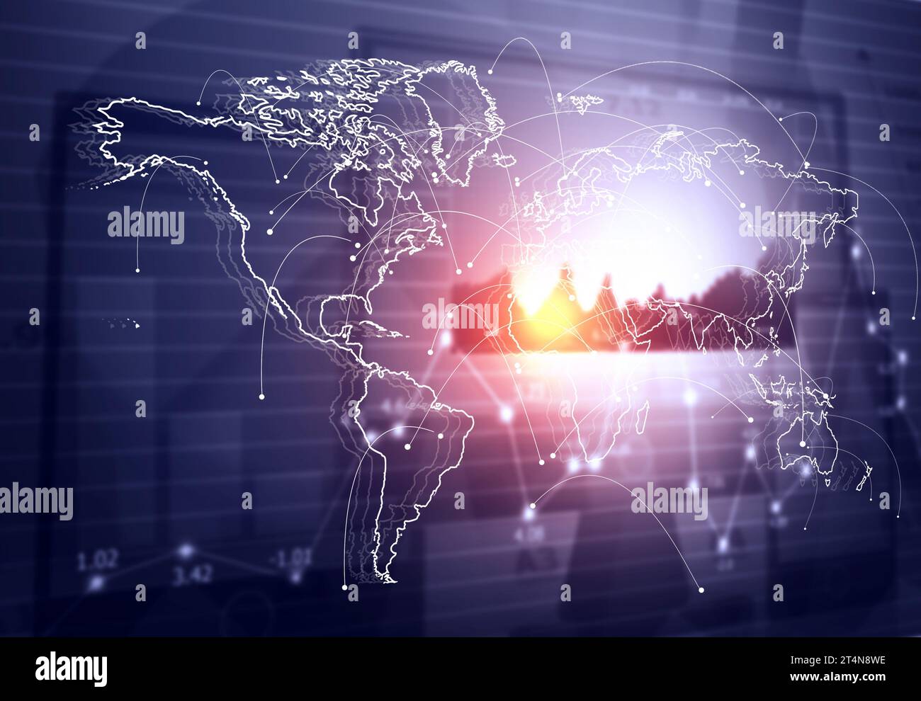 Global business network. 3d illustration Stock Photo - Alamy